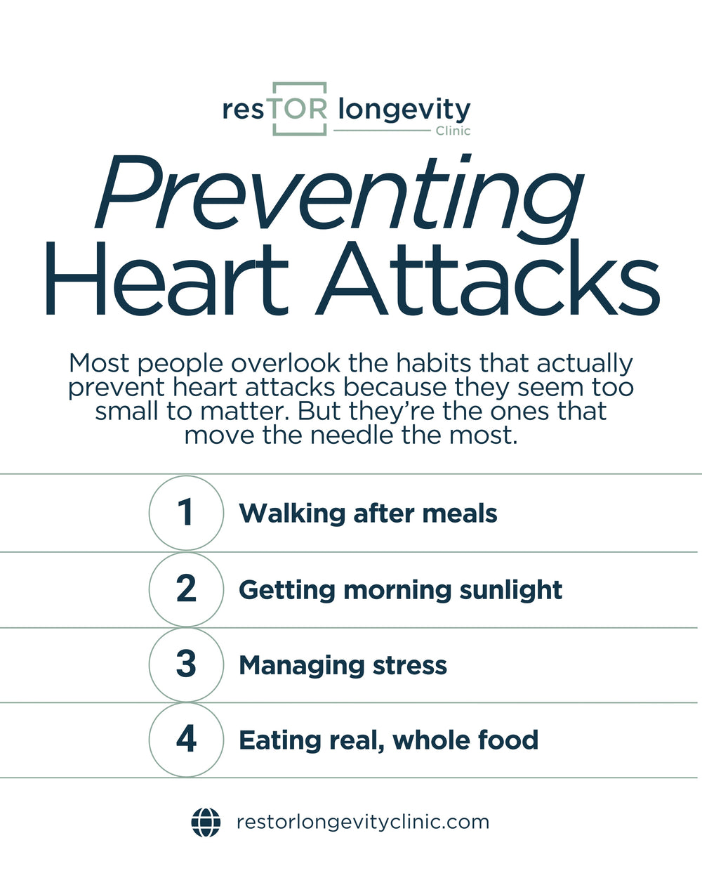 Small Daily Habits for Heart Health | resTOR Longevity Clinic
